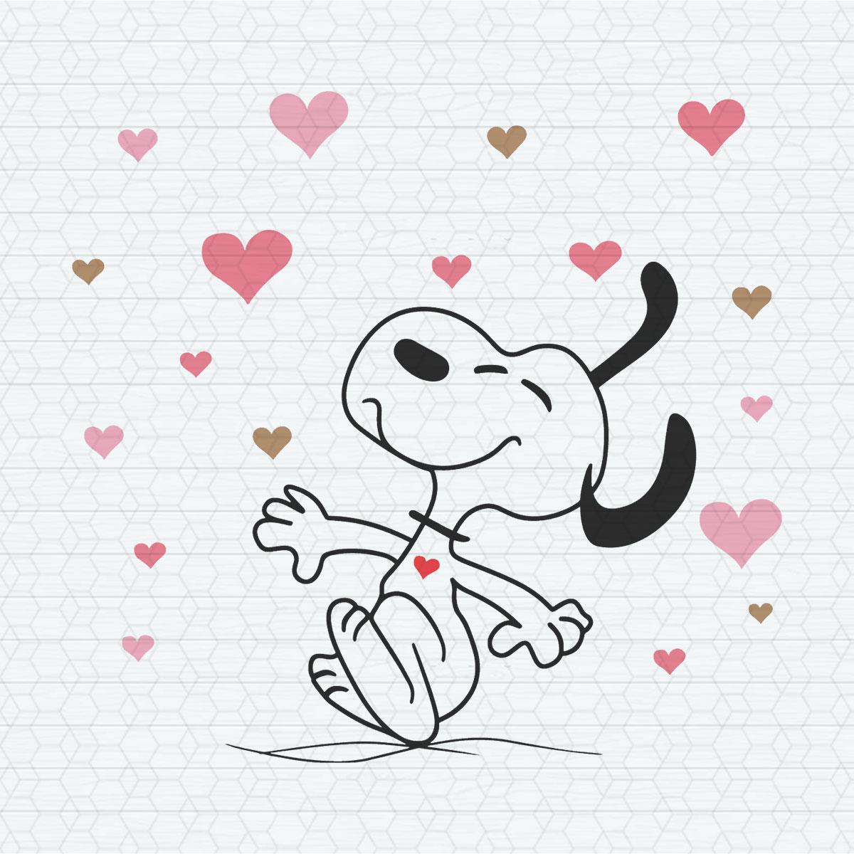 Cute Snoopy Valentine Love Hearts SVG | Inspire Uplift