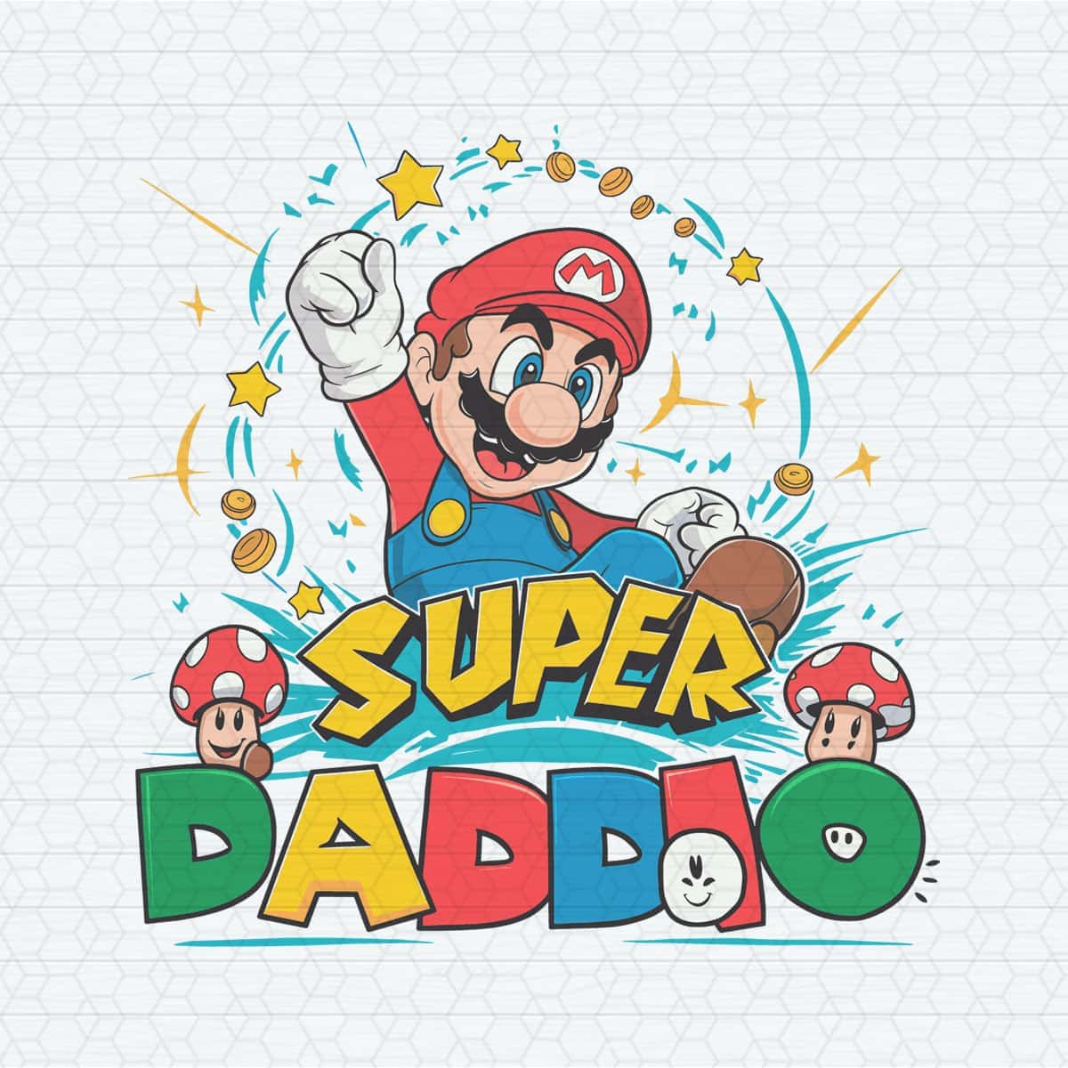 Fathers Day Super Daddio Mario SVG - Inspire Uplift