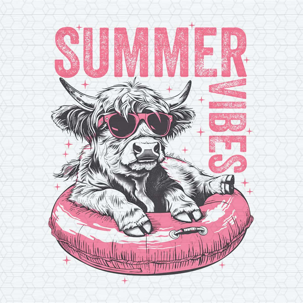 Highland Cow Meme Summer Vibes PNG | Inspire Uplift