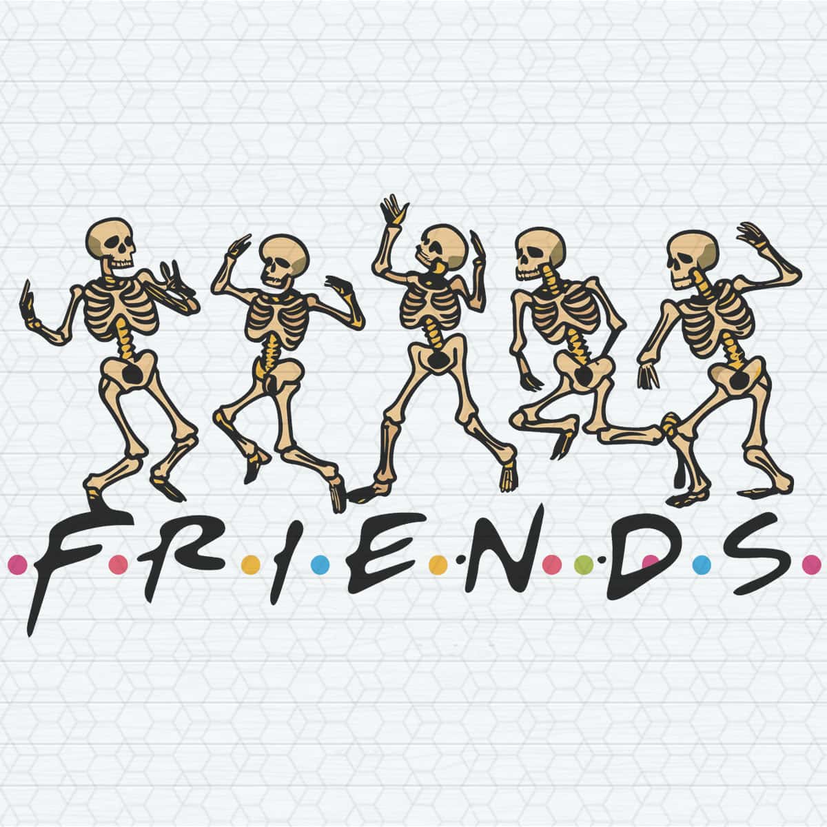 Skeleton Friends Dancing Funny Halloween SVG | Inspire Uplift