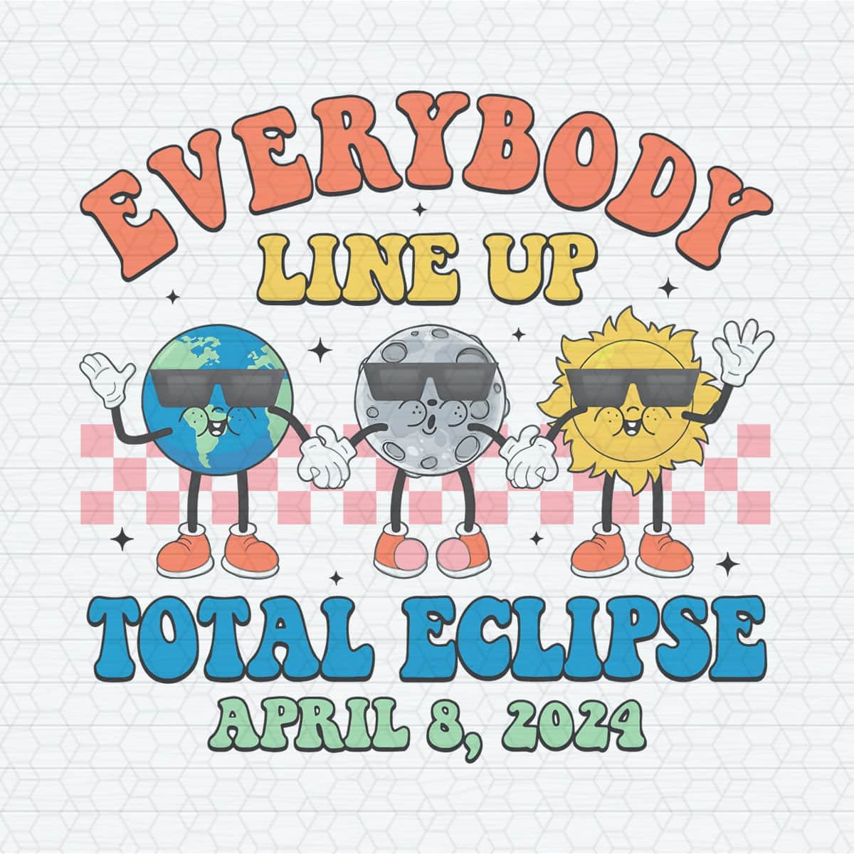 Funny Everybody Line Up Solar Eclipse PNG | Inspire Uplift
