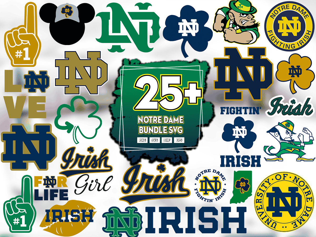 25 Files Notre Dame Bundle Svg, Sport Lovers Svg, Notre Dame | Inspire ...