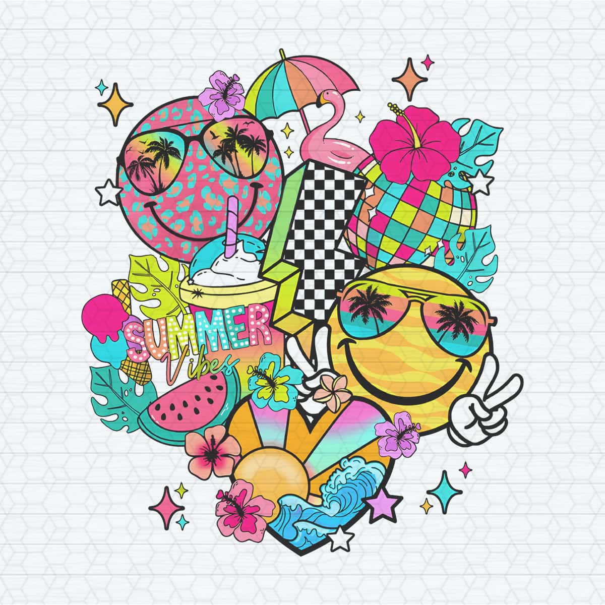 Summer Vibes Dalmatian Dots Doodle PNG - Inspire Uplift