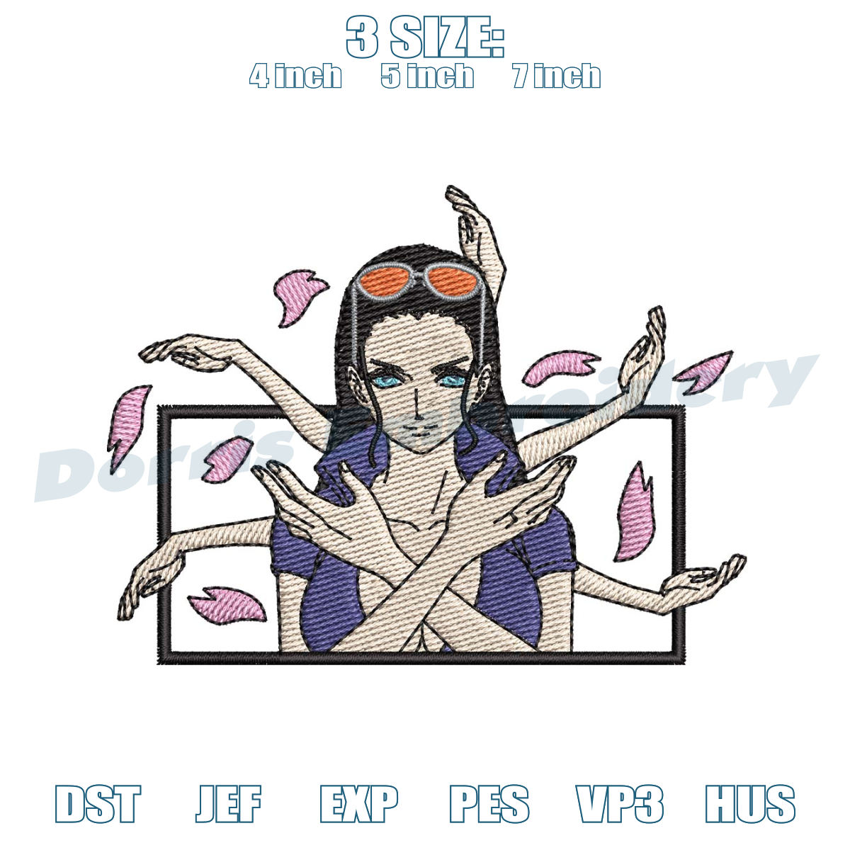 Nico Robin Devil Child Anime Embroidery File , Digital Embro - Inspire ...