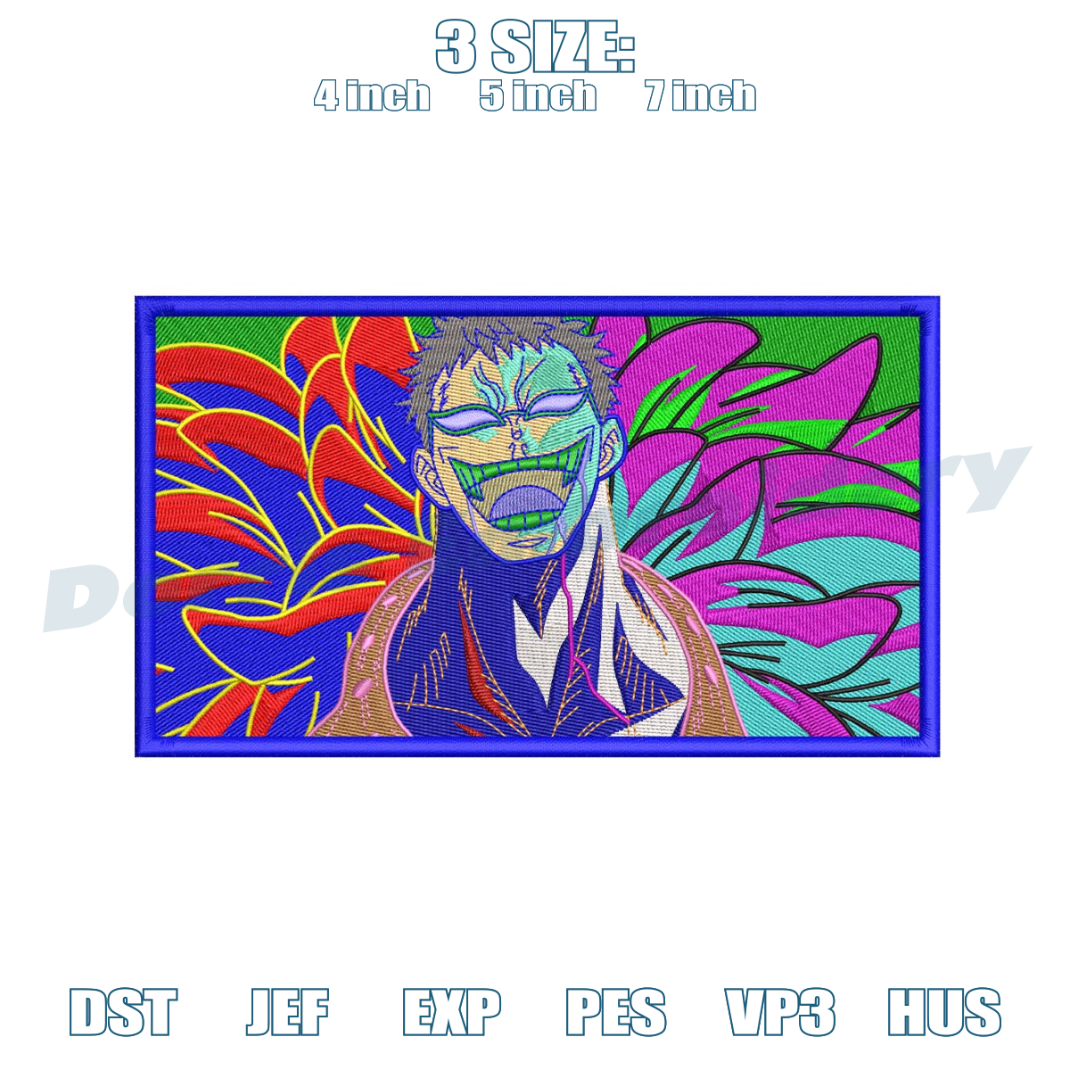 Donquixote Doflamingo Anime Embroidery File,Embroidery Machi - Inspire ...