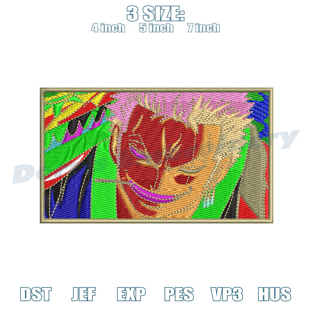 One Piece Roronoa Zoro Head Embroidery File, Embroidery Mach | Inspire ...