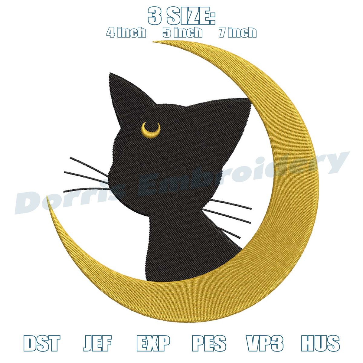 Luna Sailor Moon Cat Embroidery Design, Embroidery Machine F | Inspire ...