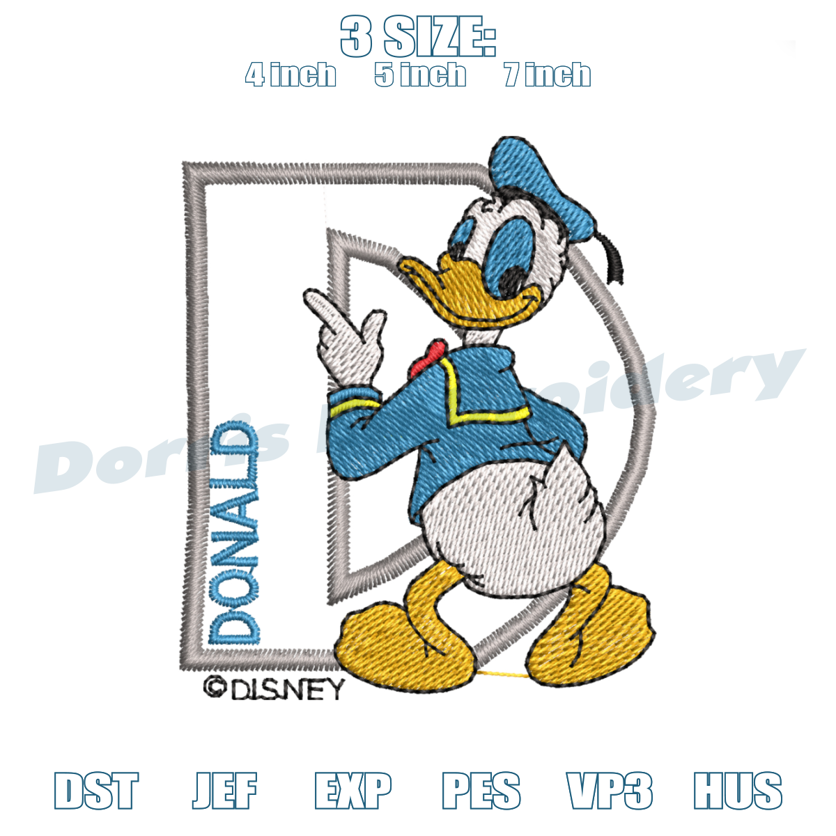Alphabet Badge Donald Duck Disney Embroidery, Digital Embroi | Inspire ...