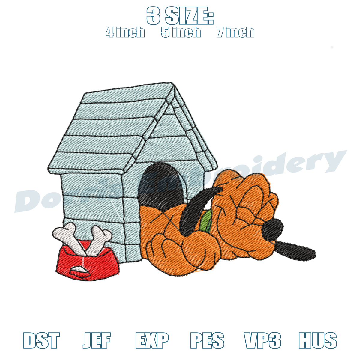 Puppy Pluto Sleeping Embroidery File, Disney Embroidery,Embr | Inspire ...
