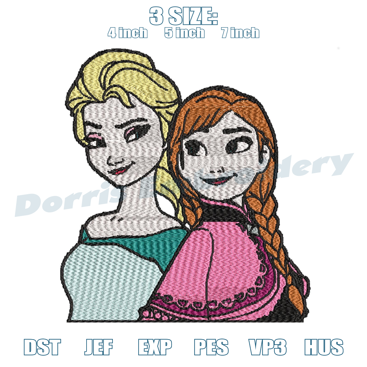 Disney Frozen Elsa And Anna Embroidery, Embroidery Design, D | Inspire ...