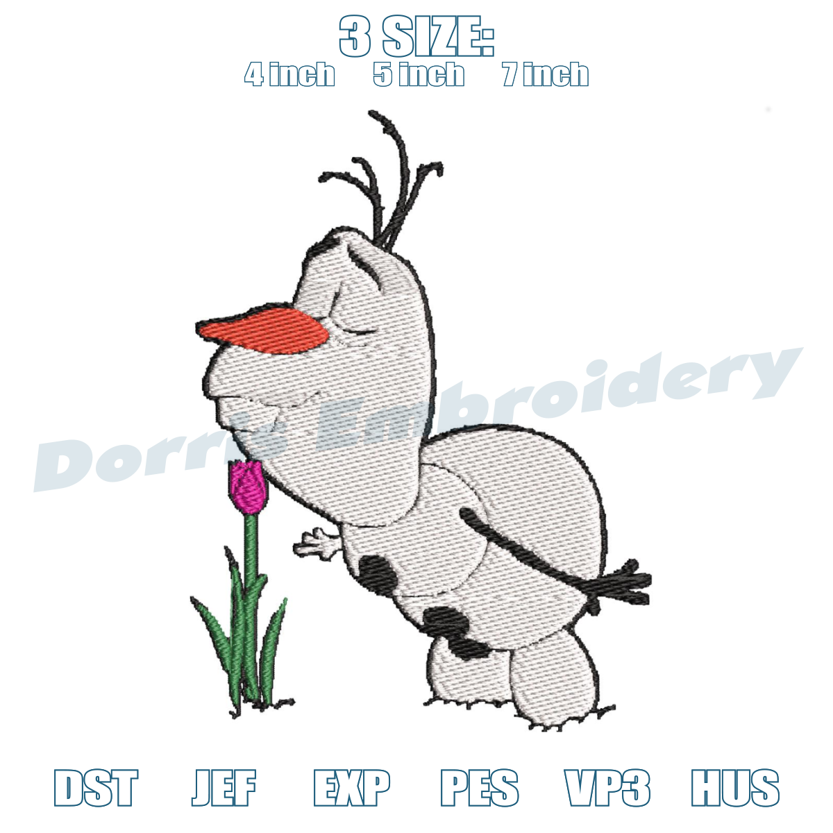 Olaf Smelling Flower Embroidery ,Digital Embroidery,Embroide | Inspire ...