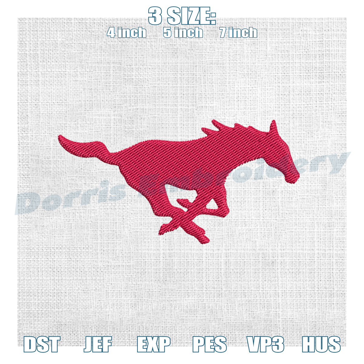 NCAA Southern Methodist SMU Mustangs Logo Embroidery Design, | Inspire ...
