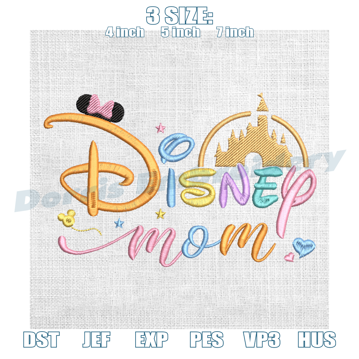 Disney Mom Minnie Mouse Magic Kingdom Embroidery , Digital E | Inspire ...