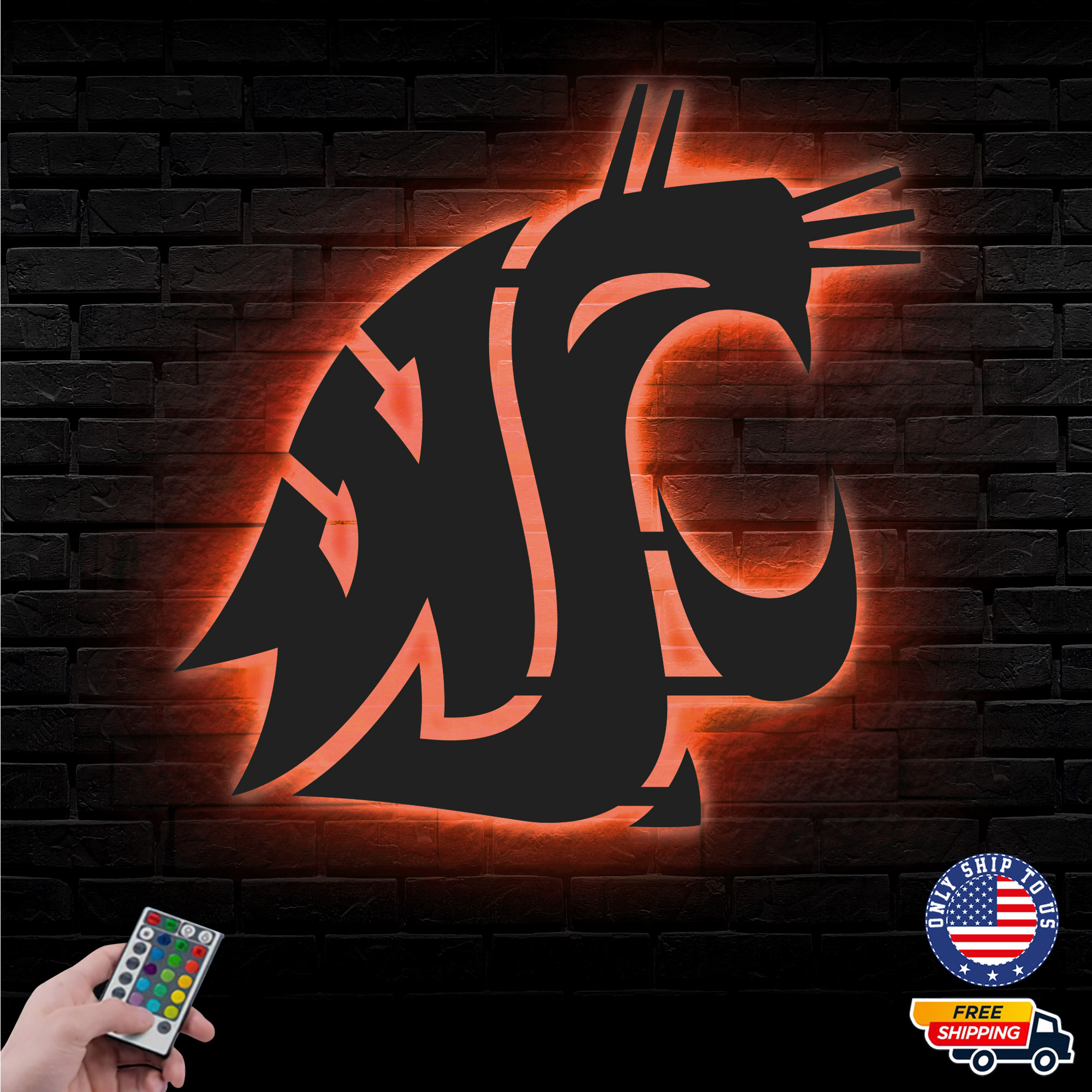 Washington State Cougars Mascot Metal Sign, NCAA Logo Metal - Inspire ...
