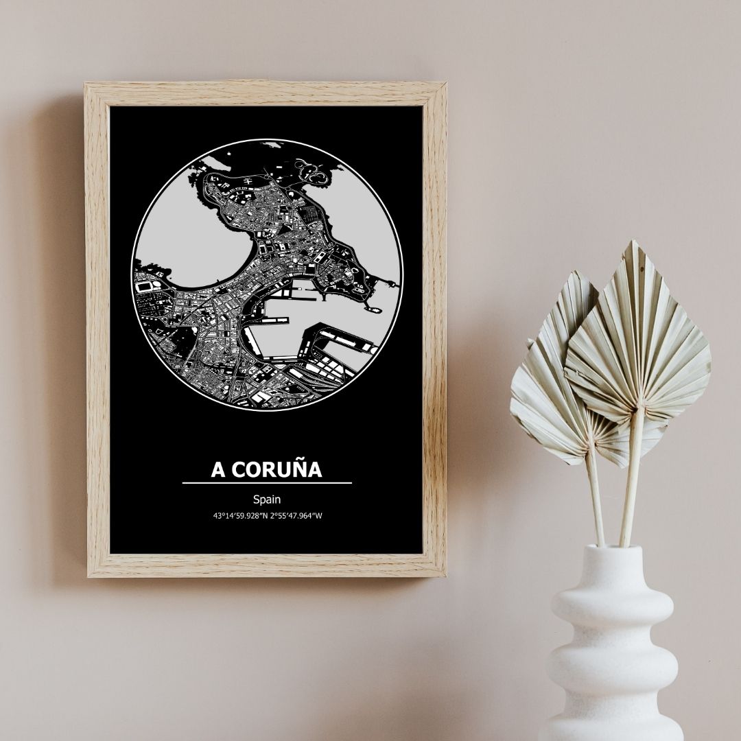 A Coruna Map Print, A Coruna Map Posters, Map of A Coruna, M | Inspire ...