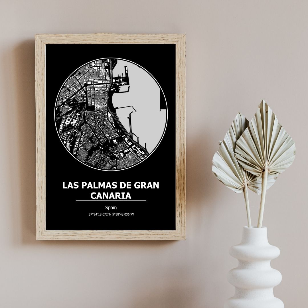Gran Canaria Map Print, Spain Map Art Poster, Canary Islands | Inspire ...