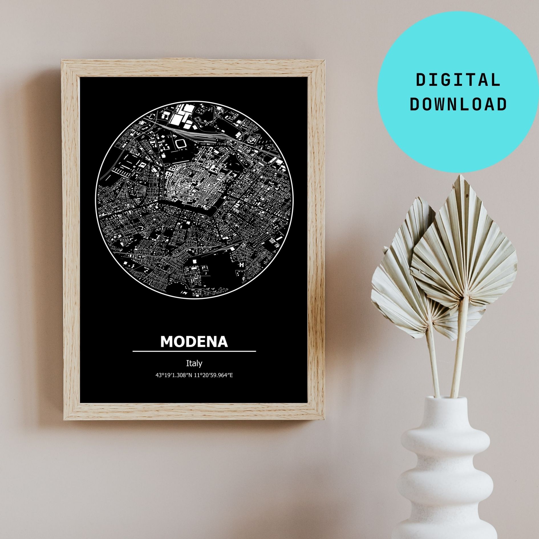 Modena City Map Print, Street Map Poster, Home Decor, Wall A | Inspire ...