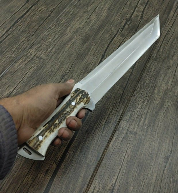 Handmade Japanese Fixed Blade Tanto Knife With Leather Sheat | Inspire ...