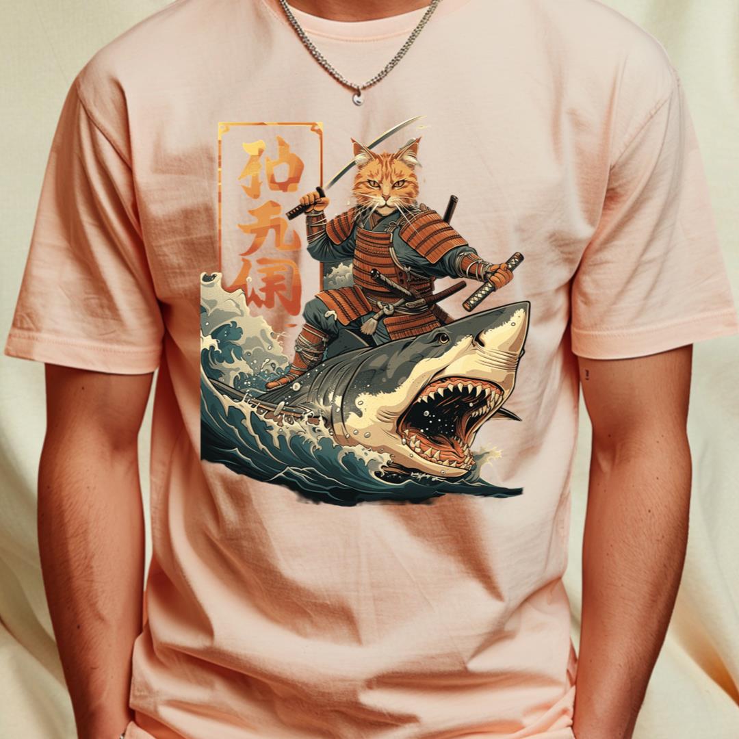 Embrace Adventure Cat Riding Shark Apparel Range PNG, godzil | Inspire ...