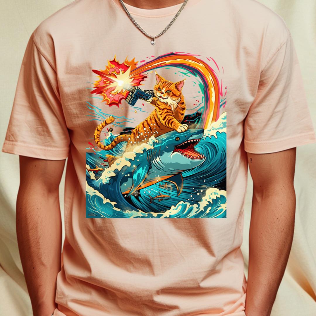 Cat Riding Shark Friendship Iconic Recaptured PNG, diversity | Inspire ...