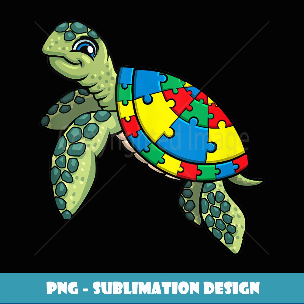 Turtle Puzzle Pieces For Autism Awareness Teacher - PNG Tran | Inspire ...