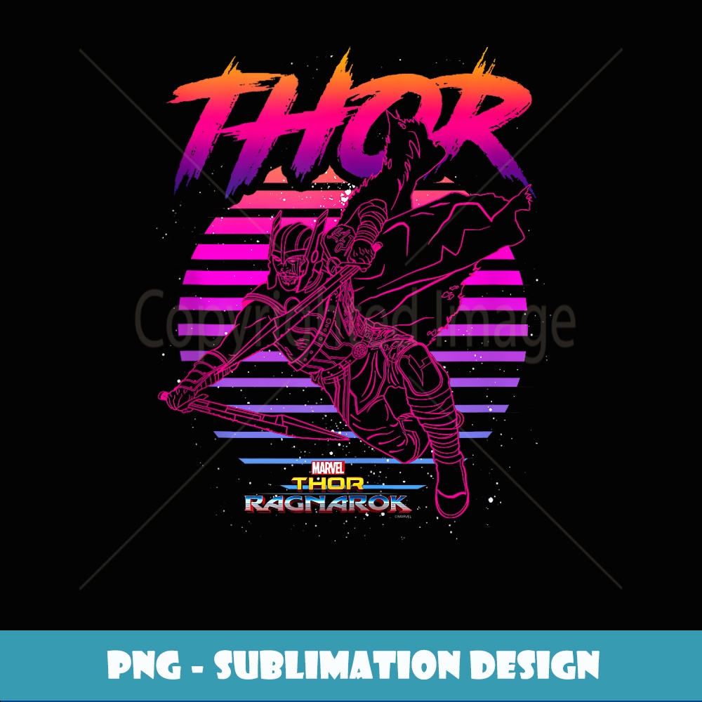 Marvel Thor Ragnarok 80s Retro Sunset Halftone Hero - Decora | Inspire ...