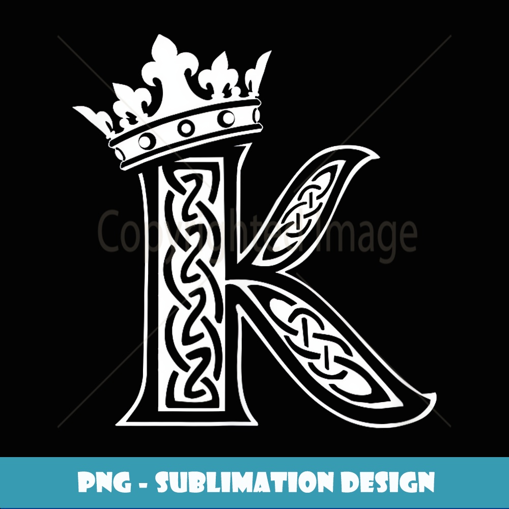Alphabet T - Initial Letter K And King Queen Crown Tee | Inspire Uplift