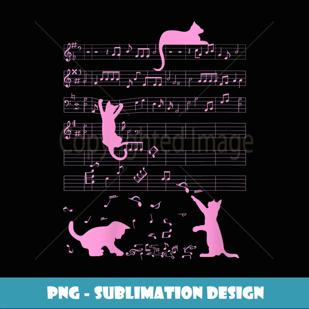 Womens Cute Cat Kitty Playing Music Note Pink Clef Musician | Inspire ...