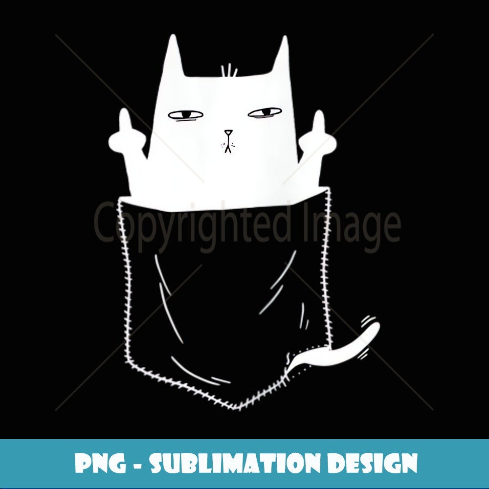 Cat In Pocket Giving The Finger Funny Cat Middle Finger - Hi | Inspire ...