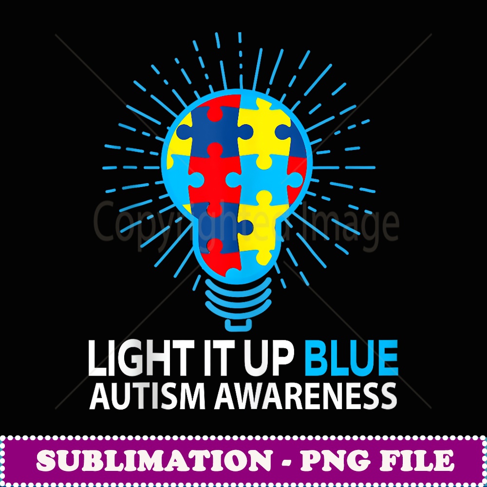 Light It Up Blue Autism Awareness Ribbon Puzzle Pieces cool | Inspire ...