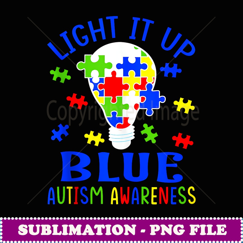 Light It Up Blue Autism Awareness Month Rainbow Puzzle Piece | Inspire ...