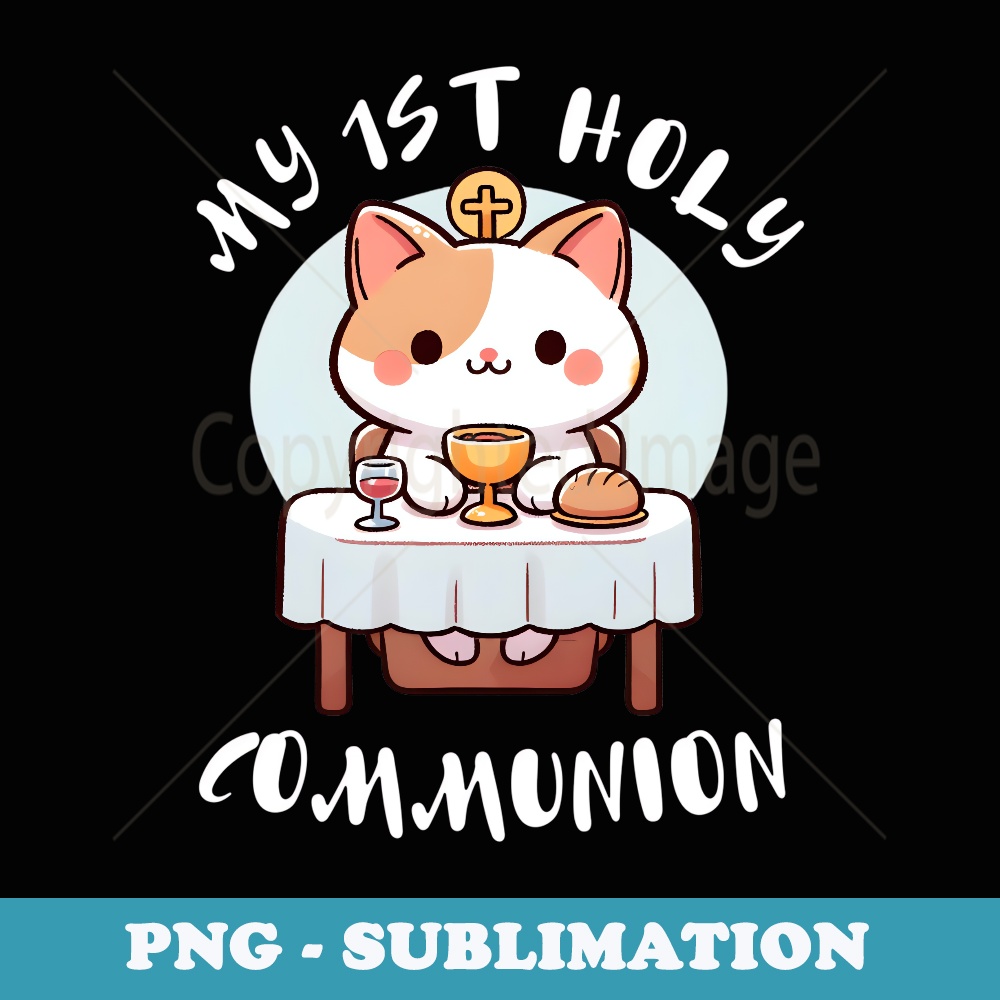 Funny Cat My 1st Holy Communion Christian Cat Lovers - Exclu - Inspire ...