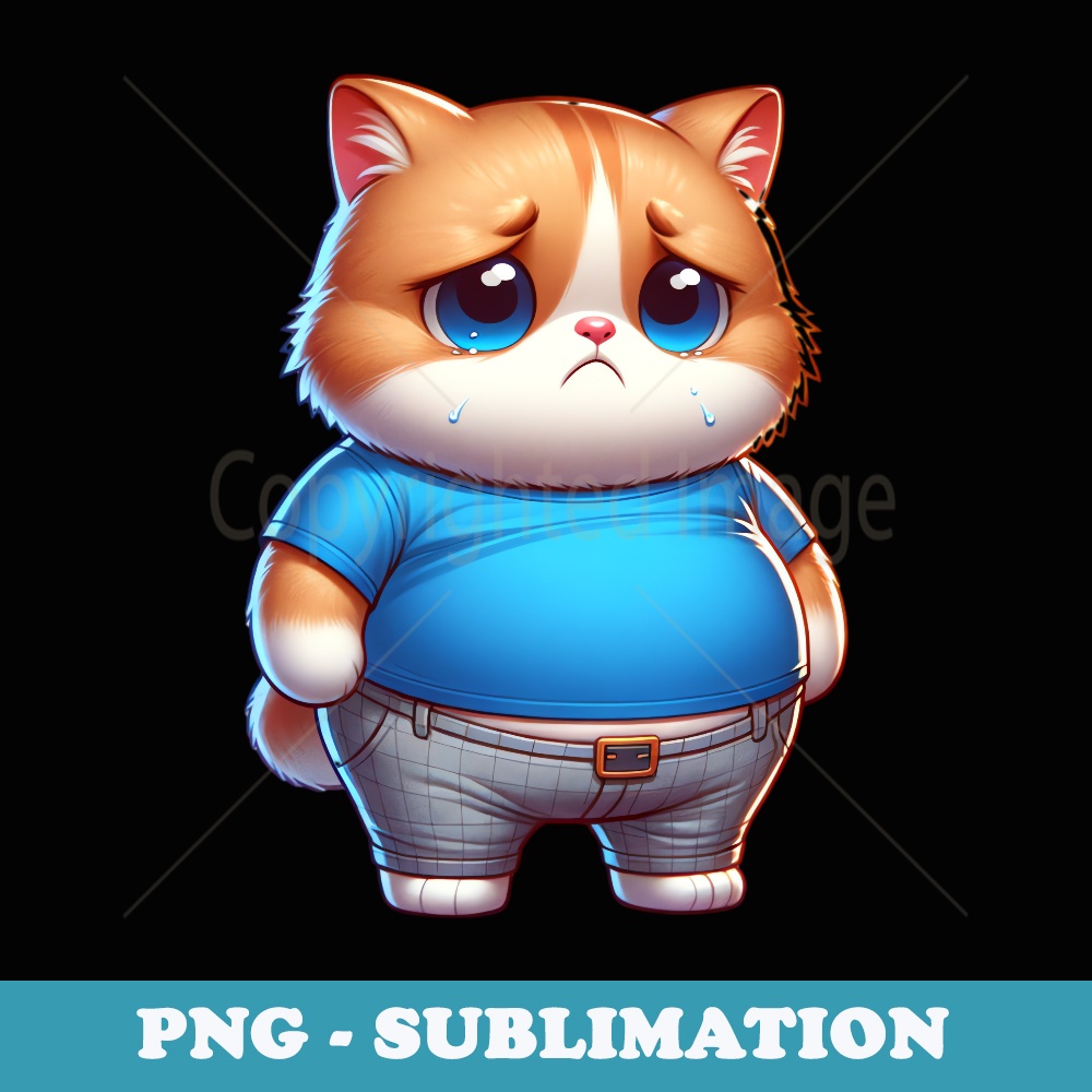 Funny sad Fat Cat Art Design Fat Kitten Cat owners - Unique | Inspire ...