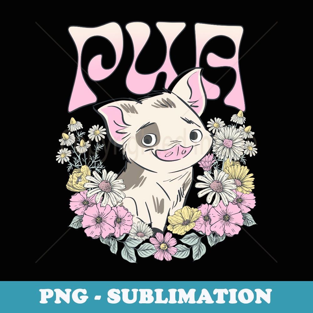 Disney Moana Cute Pua Pose Floral Frame Big Chest - Retro PN | Inspire ...