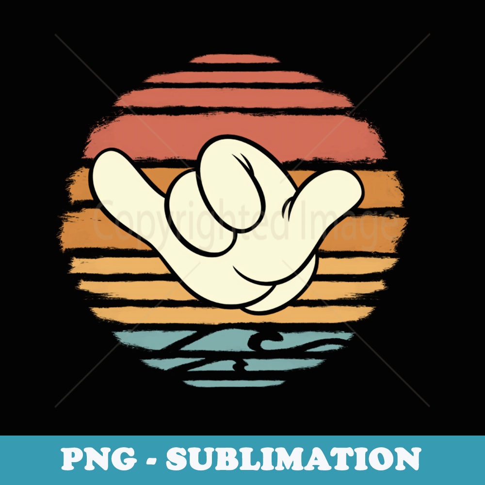 Disney Mickey And Friends Hand Shaka Sign Sunset Vintage - P | Inspire ...