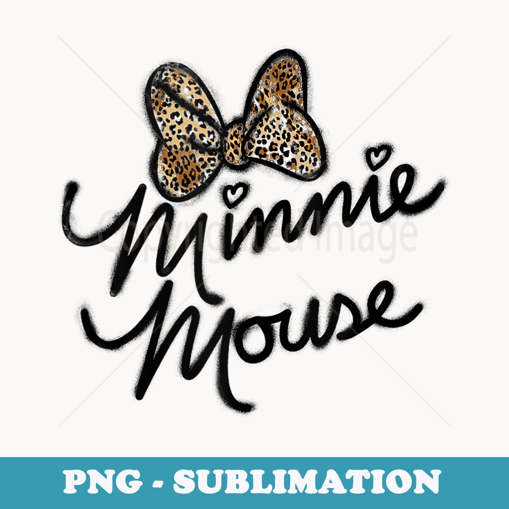 Minnie Mouse Autograph with Leopard Bow - Premium PNG Sublim | Inspire ...