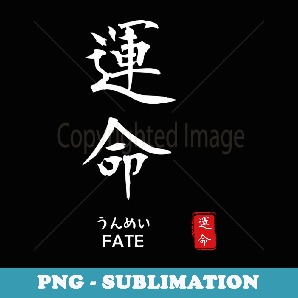 Japanese Kanji Calligraphy,Unmei Fate,Destiny Symbolic Words | Inspire ...