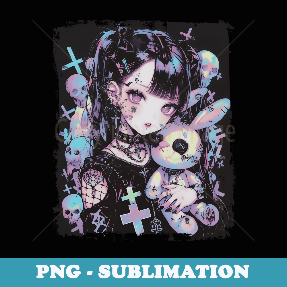 Anime Girl Goth Bunny Cute E-Girl Gothic Outfit Grunge - Dec | Inspire ...