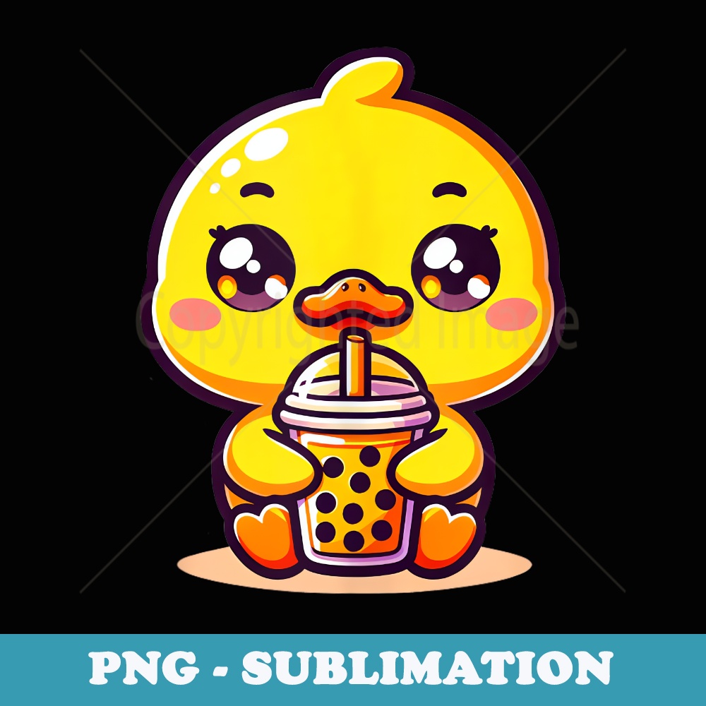 Kawaii Yellow Duck Anime Boba Tea Bubble Milk Tea - Elegant | Inspire ...