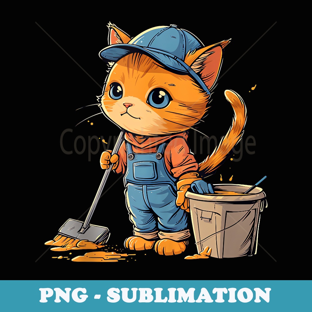 Funny Cat Janitor Cleaner - Instant Sublimation Digital Down | Inspire ...
