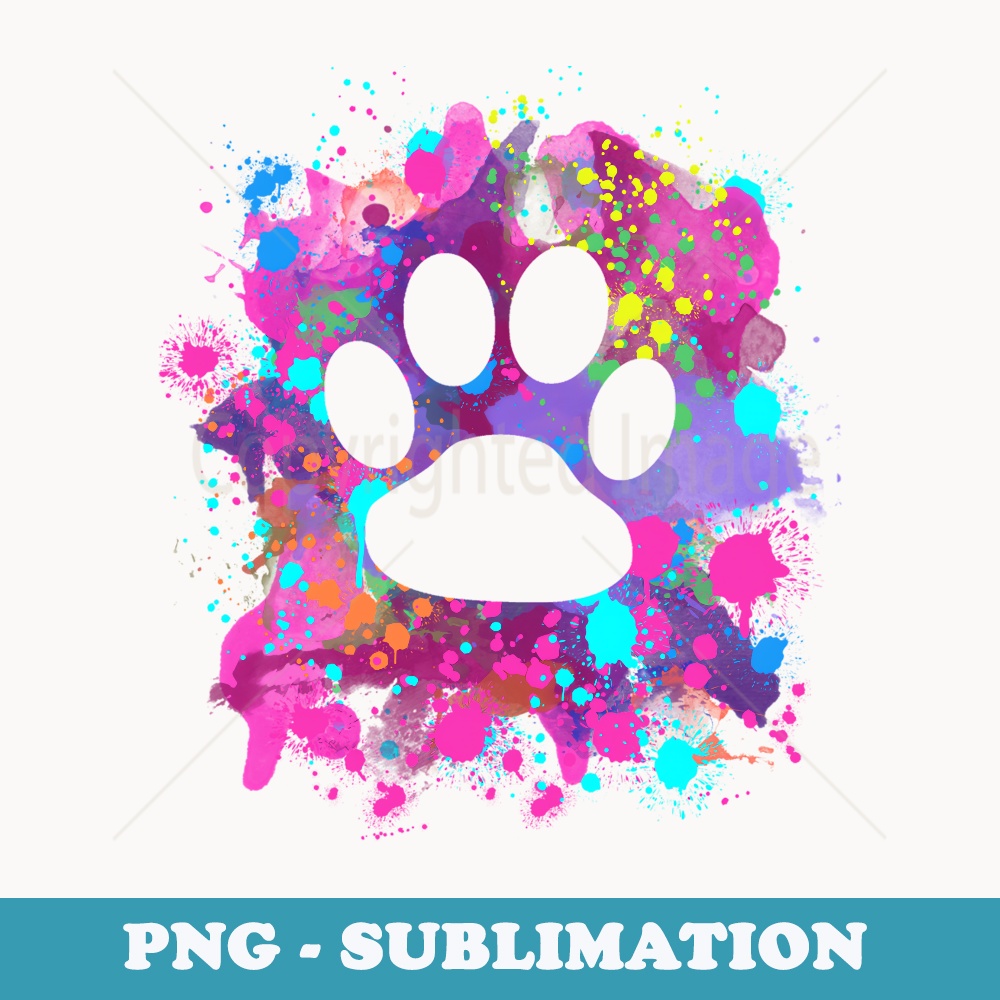 Dog Paw Print Watercolor Paint Splatter Art Love Dogs - PNG | Inspire ...