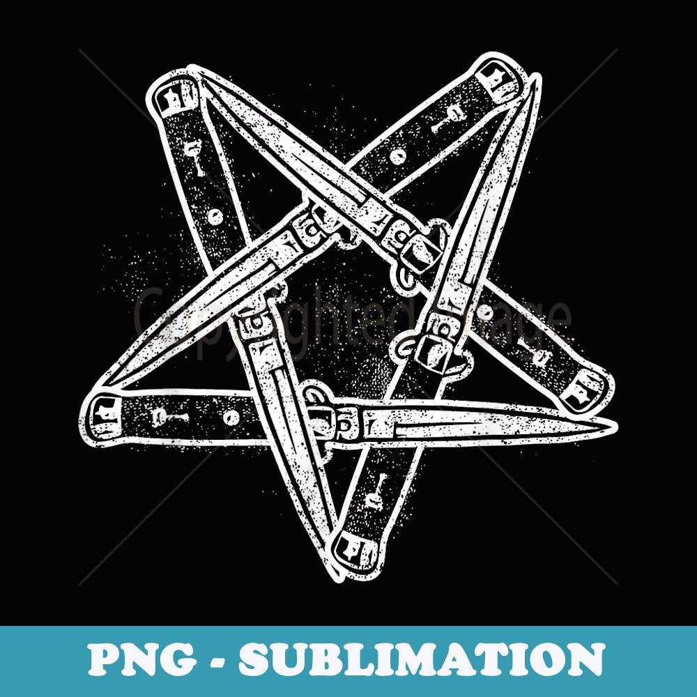 Goth Punk Metal Switchblade Pentagram - Instant PNG Sublimat | Inspire ...
