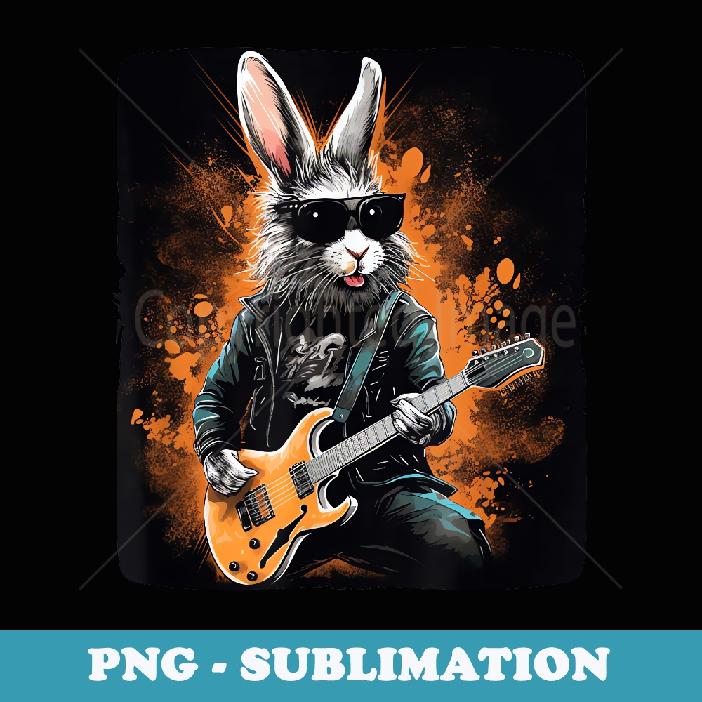 Cool rocker bunny for Easter and guitarists with e-guitar - | Inspire ...