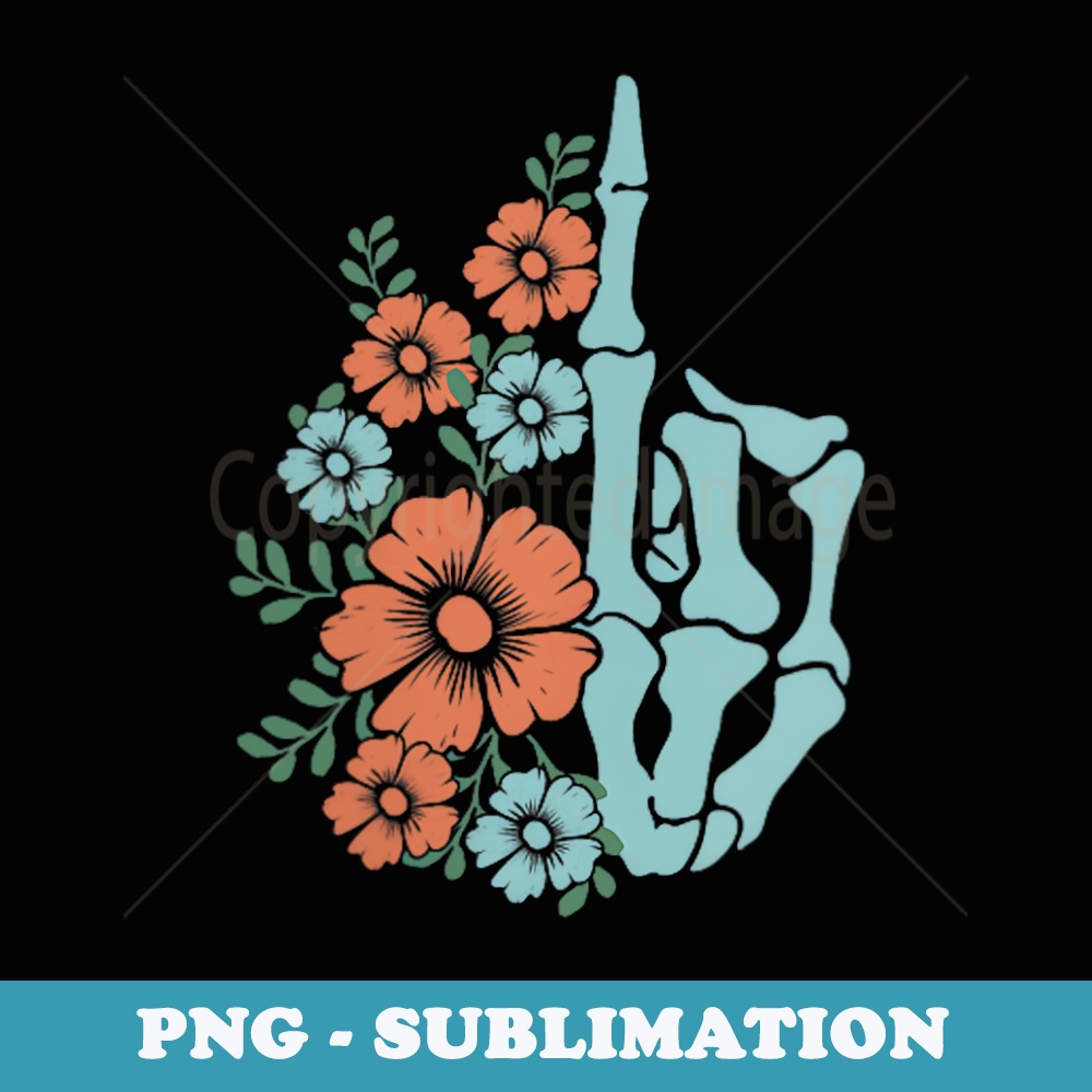 Floral Middle Finger Bone Skeleton Stink Finger - Signature | Inspire ...