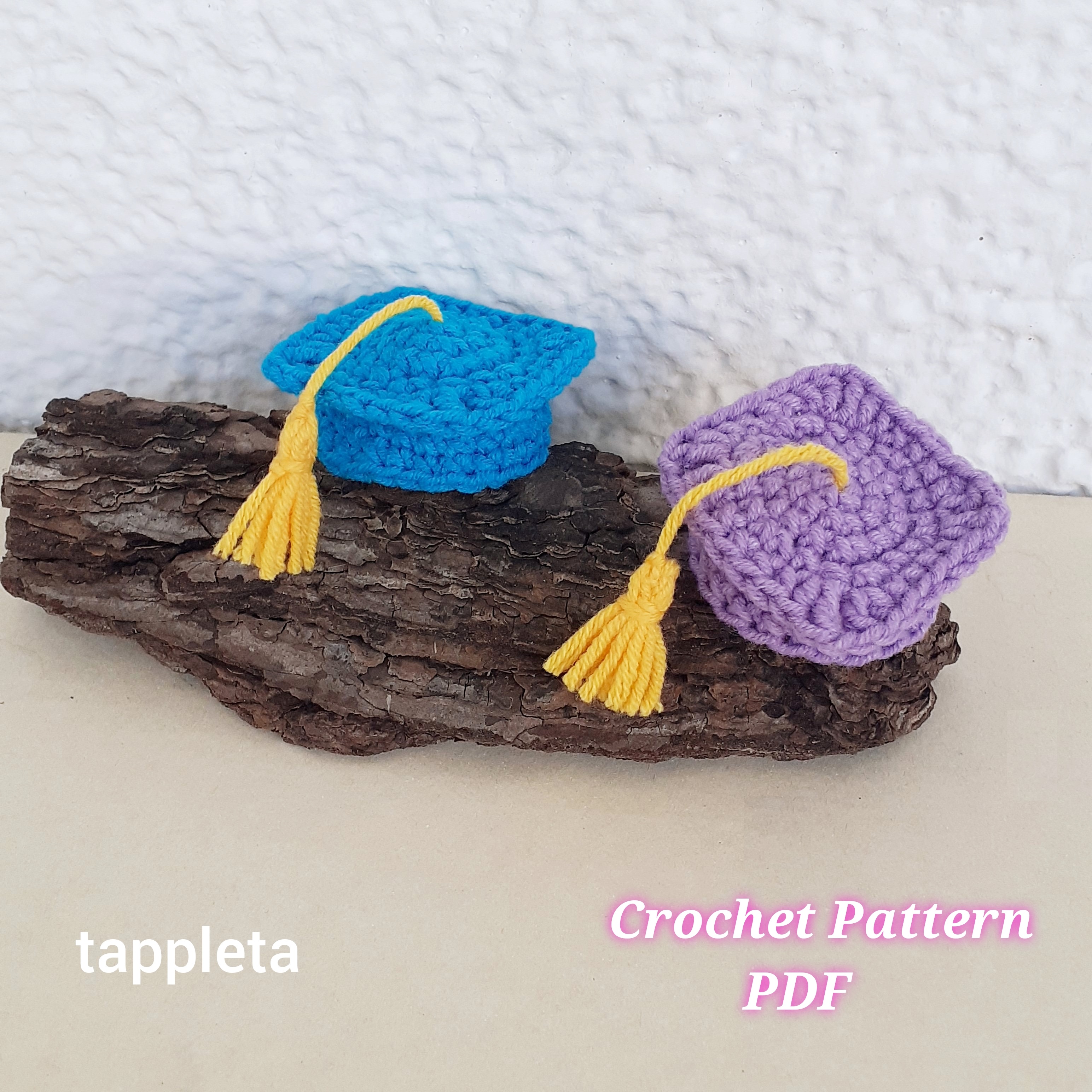 Graduation cap mini crochet pattern, Graduation cap decor | Inspire Uplift