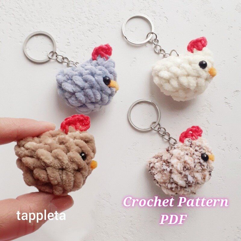 Mini chicken keychain crochet pattern, Plushie keychains, Ch | Inspire ...