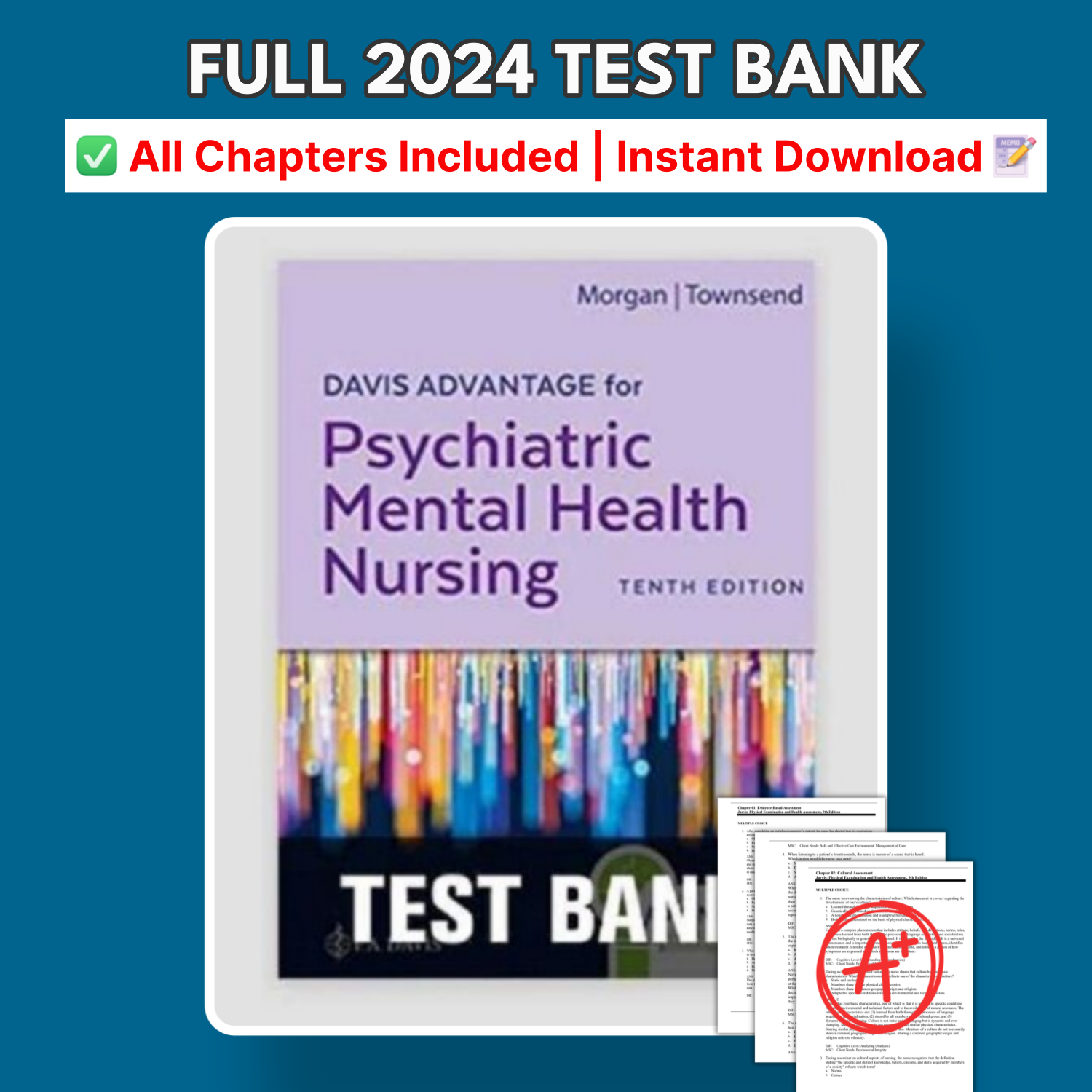 Test Bank For Davis Advantage For Psychiatric Mental Health - Inspire ...