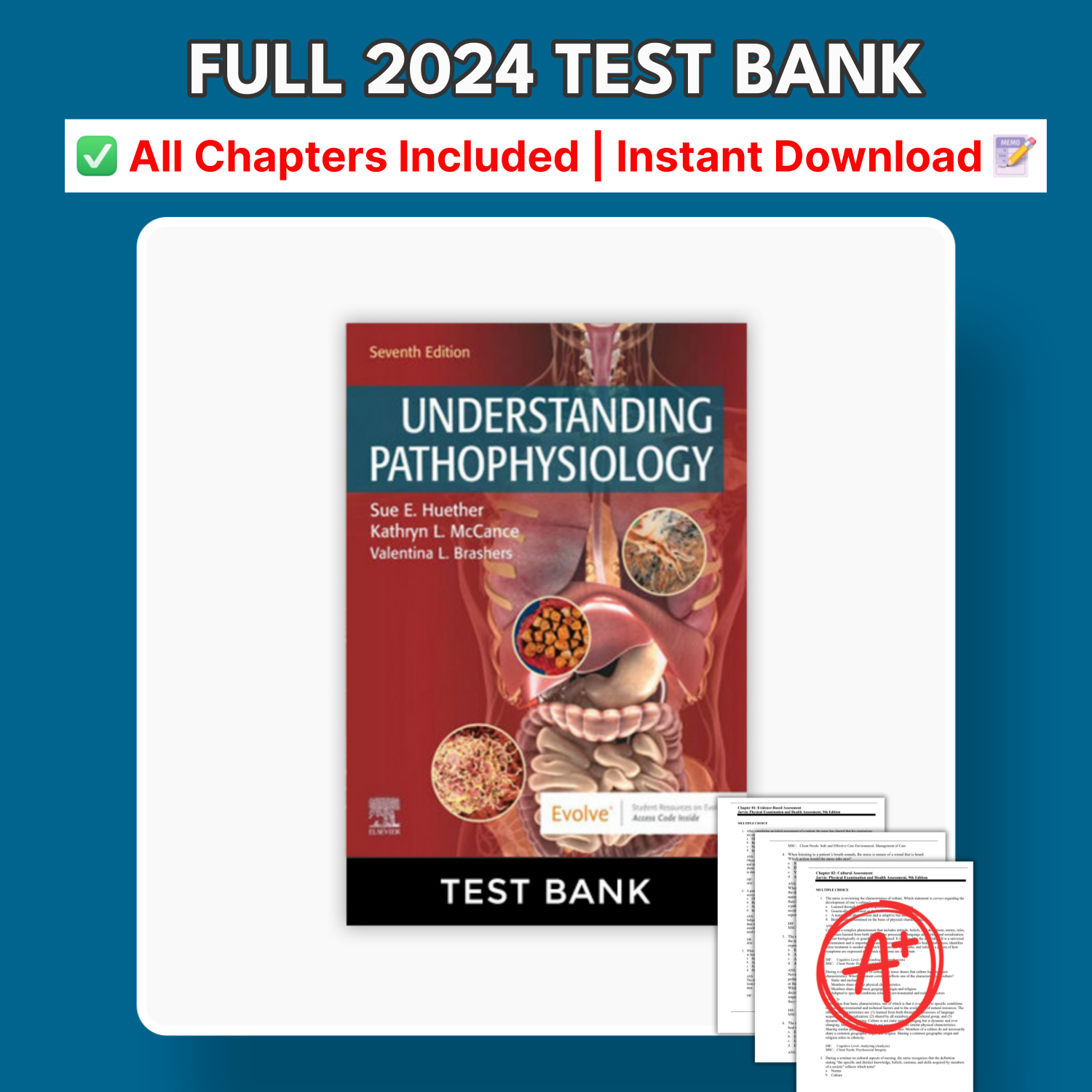 Test Bank Understanding Pathophysiology 7th Edition by Sue - Inspire Uplift