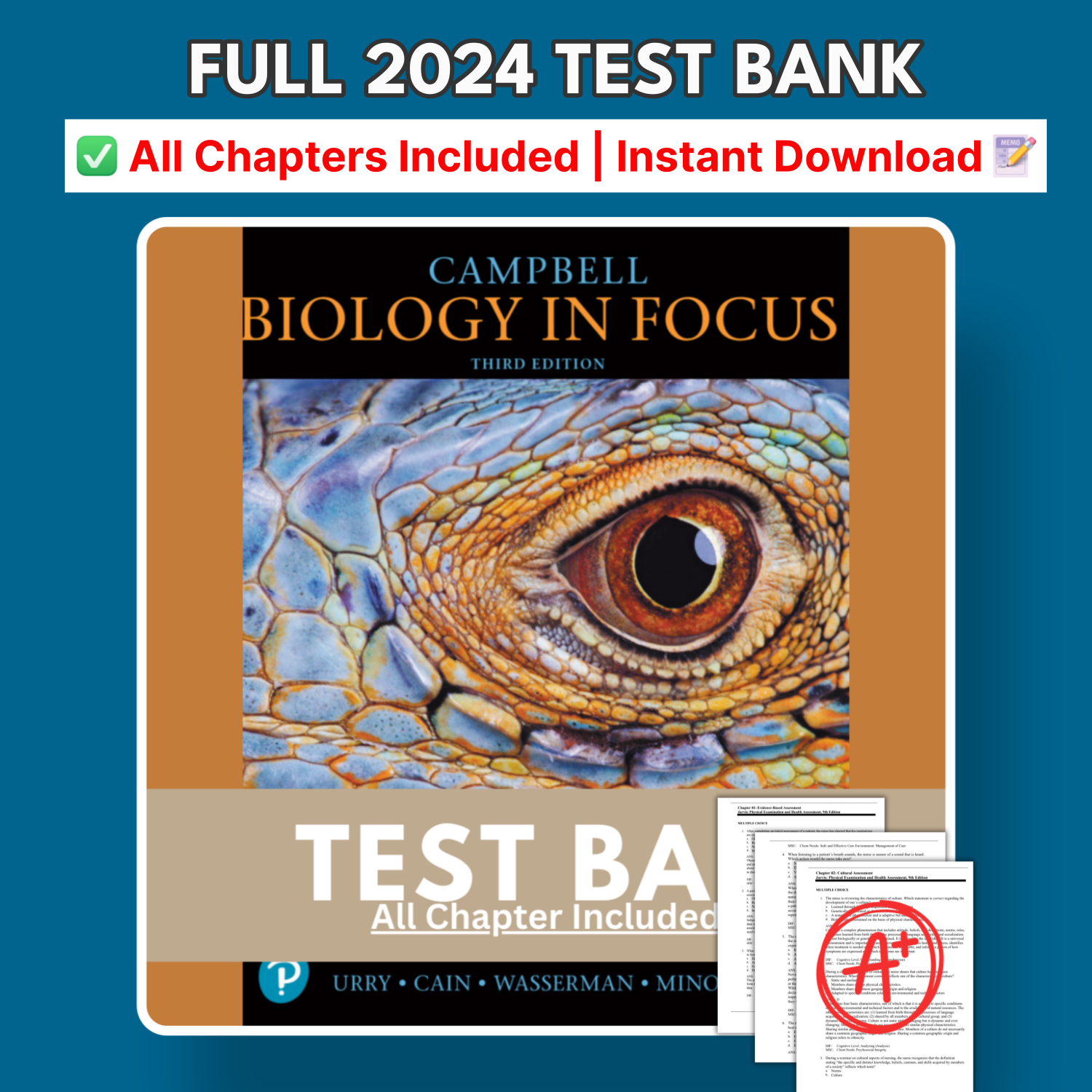 Campbell Biology in Focus 3rd Edition Urry Cain Test Bank - Inspire Uplift