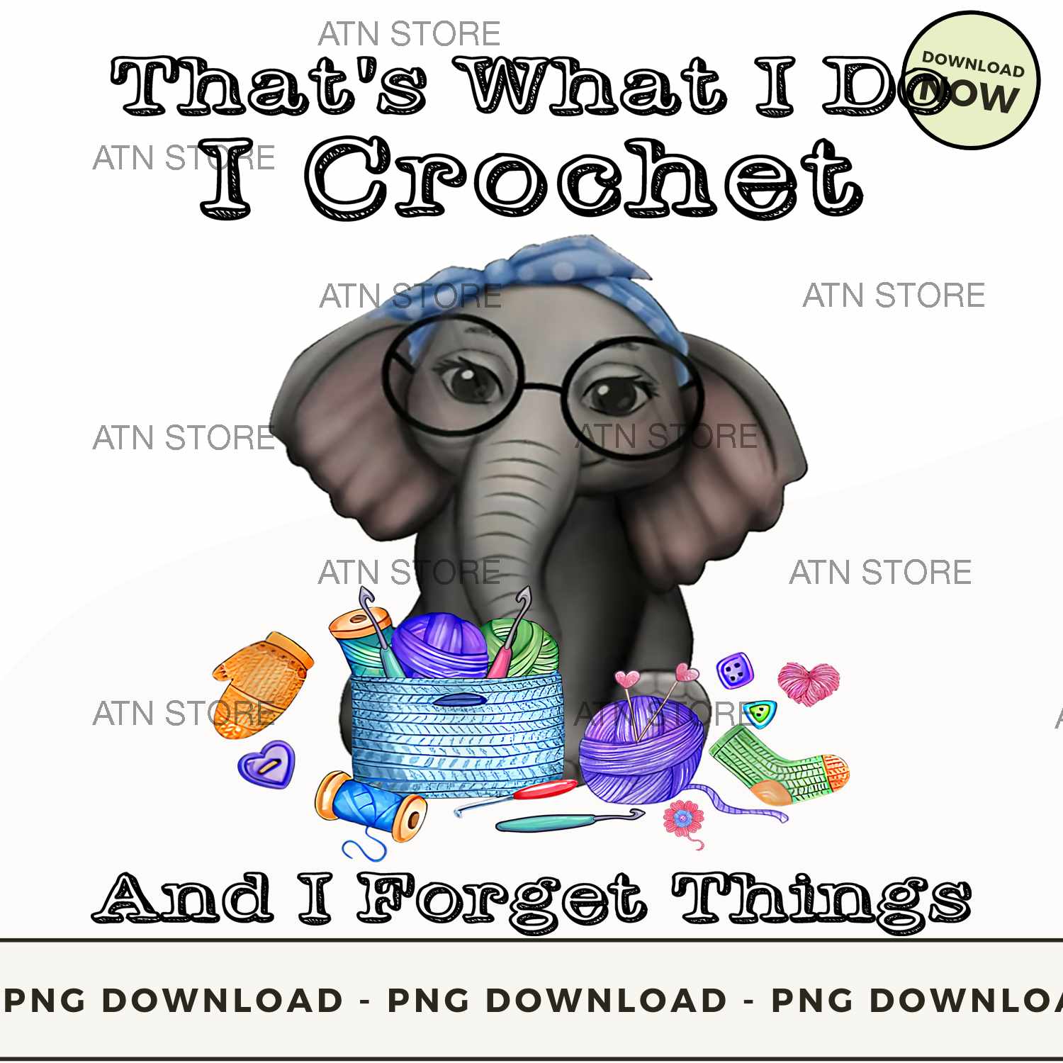 Crochet forget things Downloadable PNG Instant Download, ATN - Inspire ...